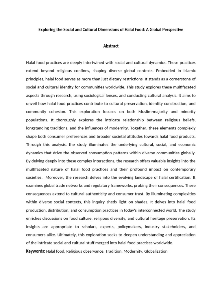 Halal Food: Cultural and Social Insights | PDF | Religion ...