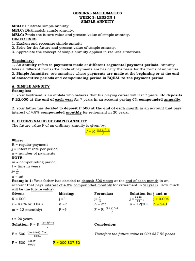WEEK3DAY1_SIMPLE-ANNUITY | PDF