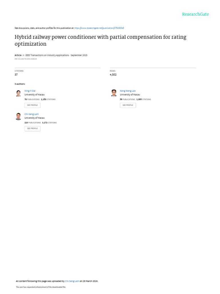 2015 Tiashybrid Railway Power Conditioner With Partial Compensationfor