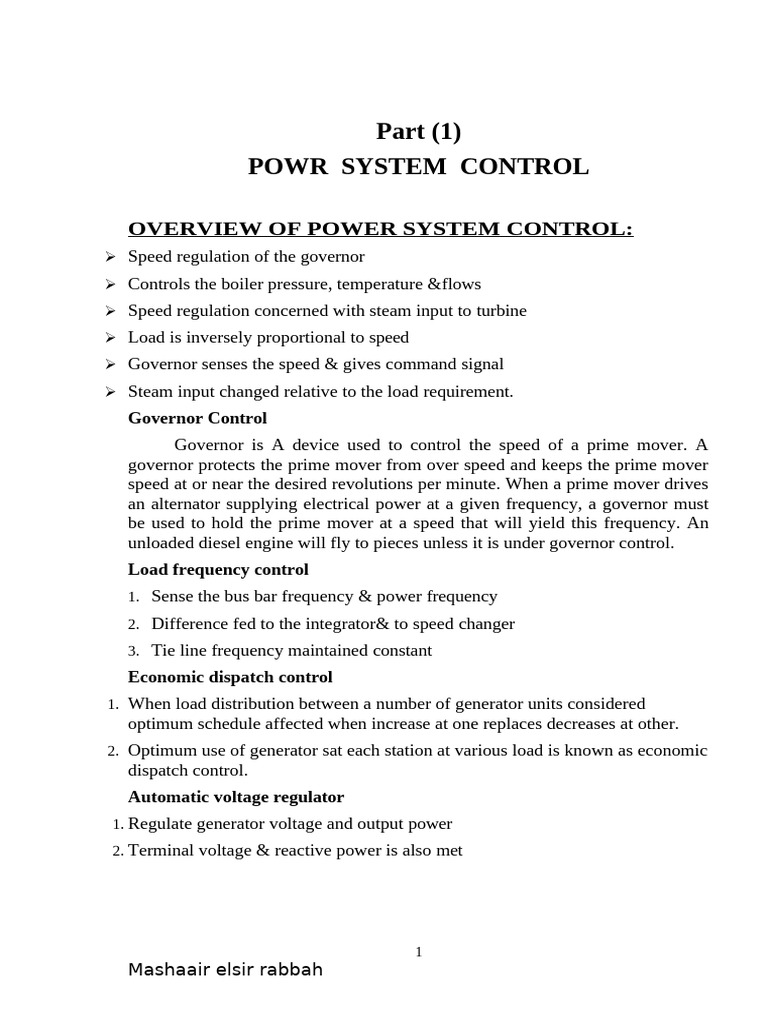 Power System Control Part | PDF | Rectifier | Technology & Engineering