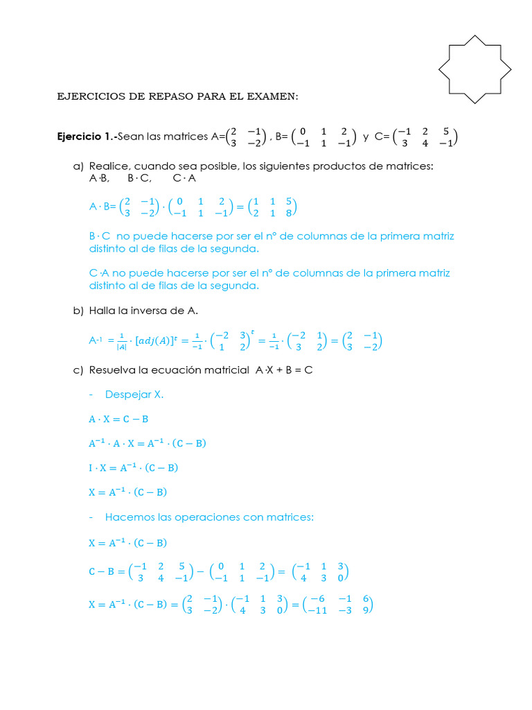 Repaso 2Âº Exam 1er Trim Examen MAT CCSS II (SOL) | PDF