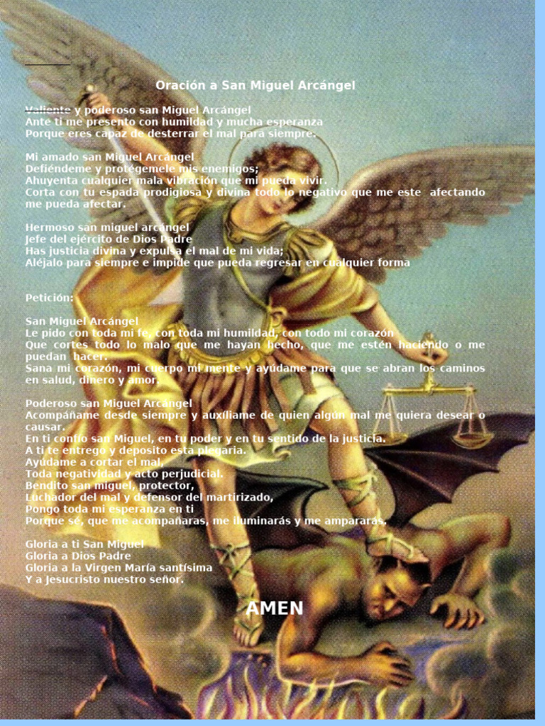 Oración A San Miguel Arcángel. | PDF