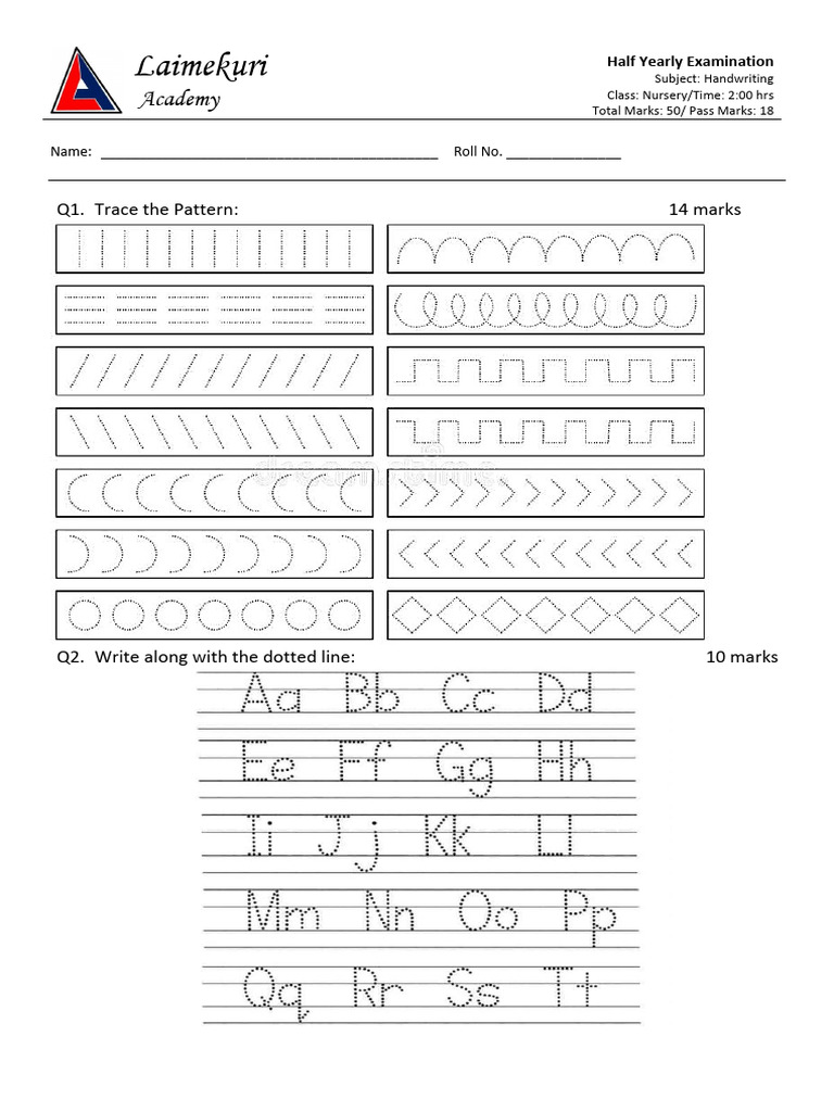 Class Nursery Handwriting | PDF
