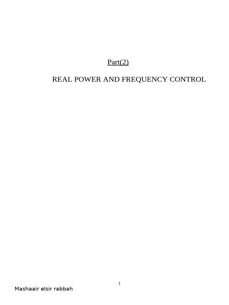 Power System Control Part | PDF | Public Utility | Electric Generator