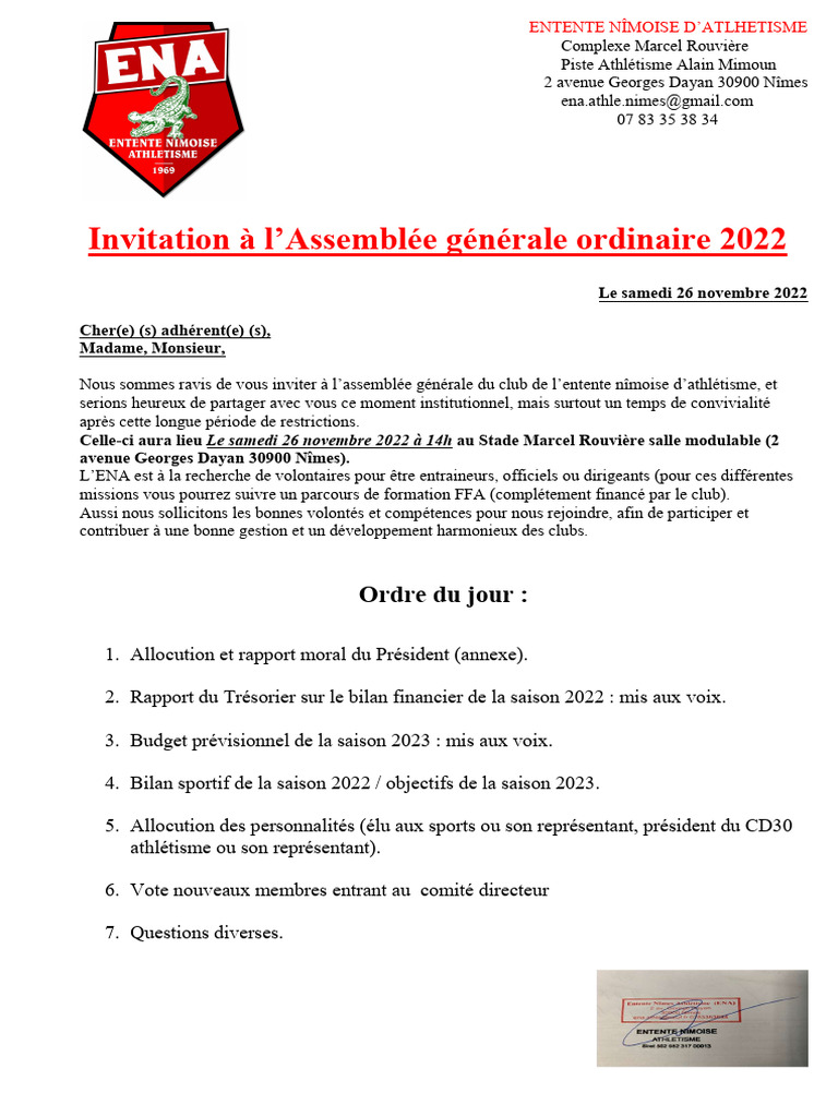 Invitation Ag 2022 | PDF