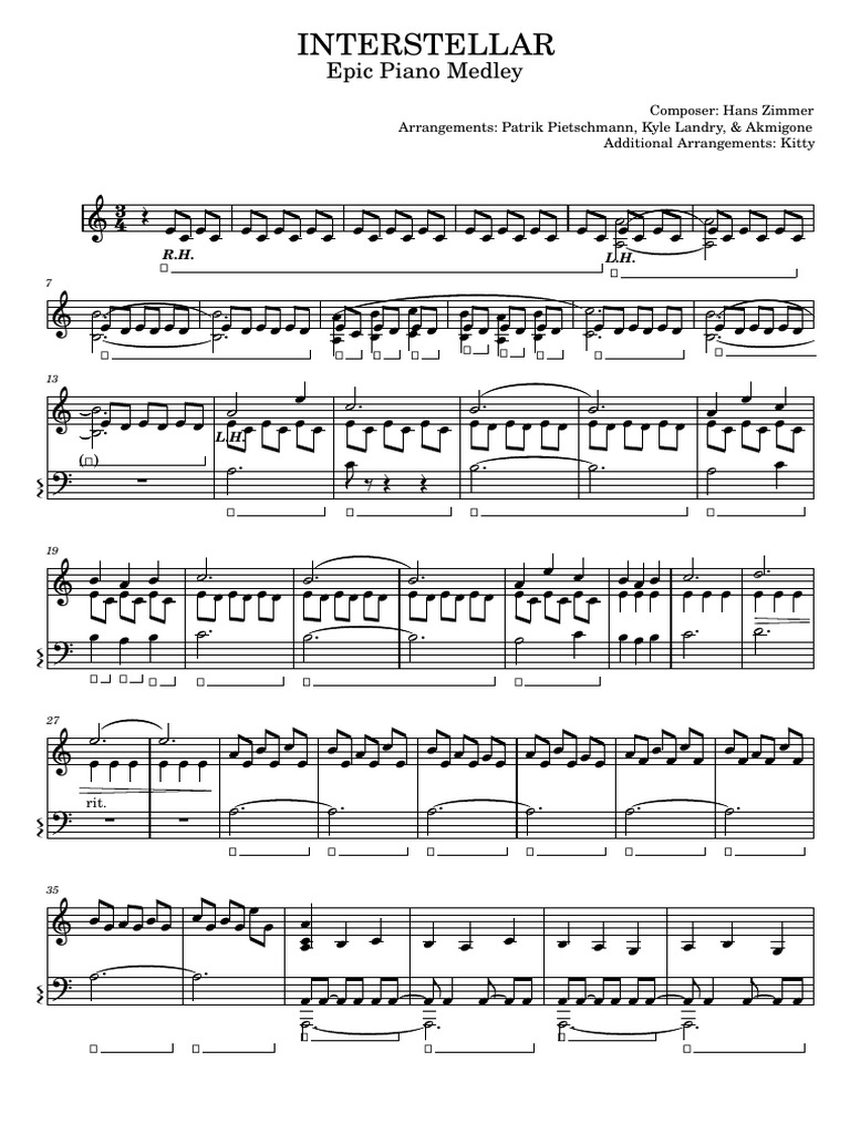 Interstellar Hans Zimmer Epic Piano Medley | PDF