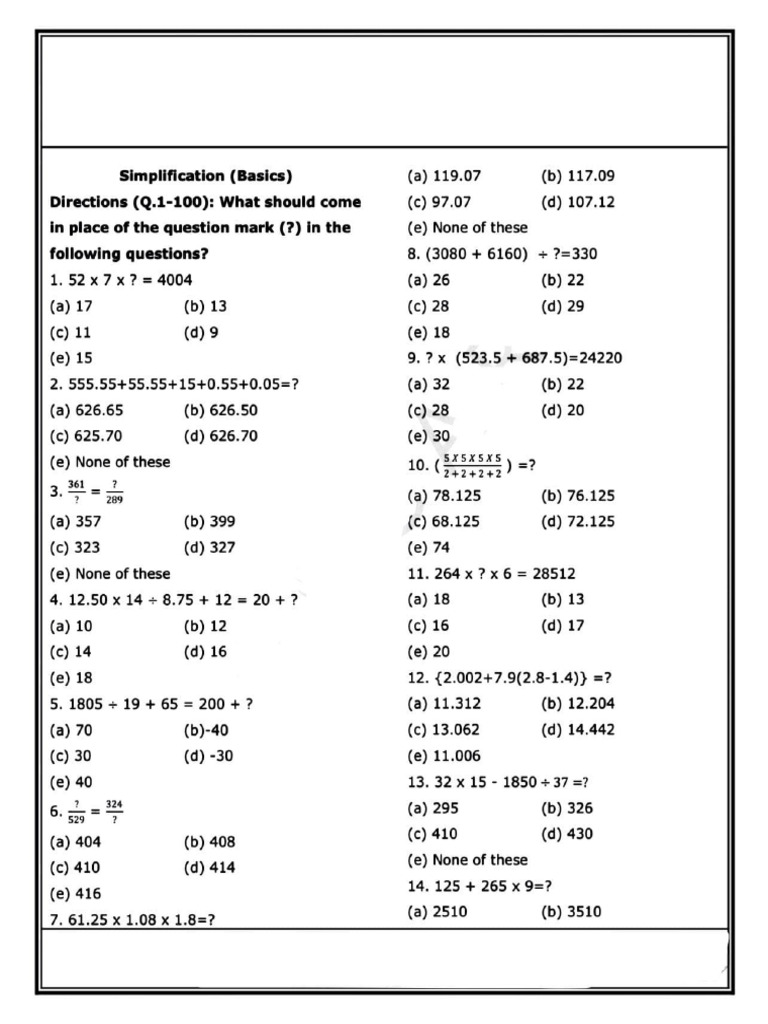 Simplification - 100 | PDF