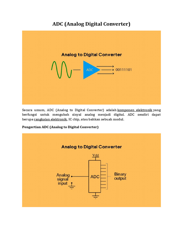 Pengertian ADC (Analog To Digital Converter) | PDF