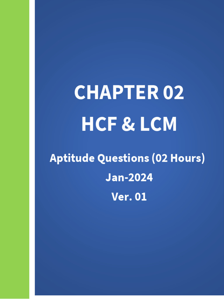 LP - CH02 - HCF&LCM (02 Hours) - Final | PDF
