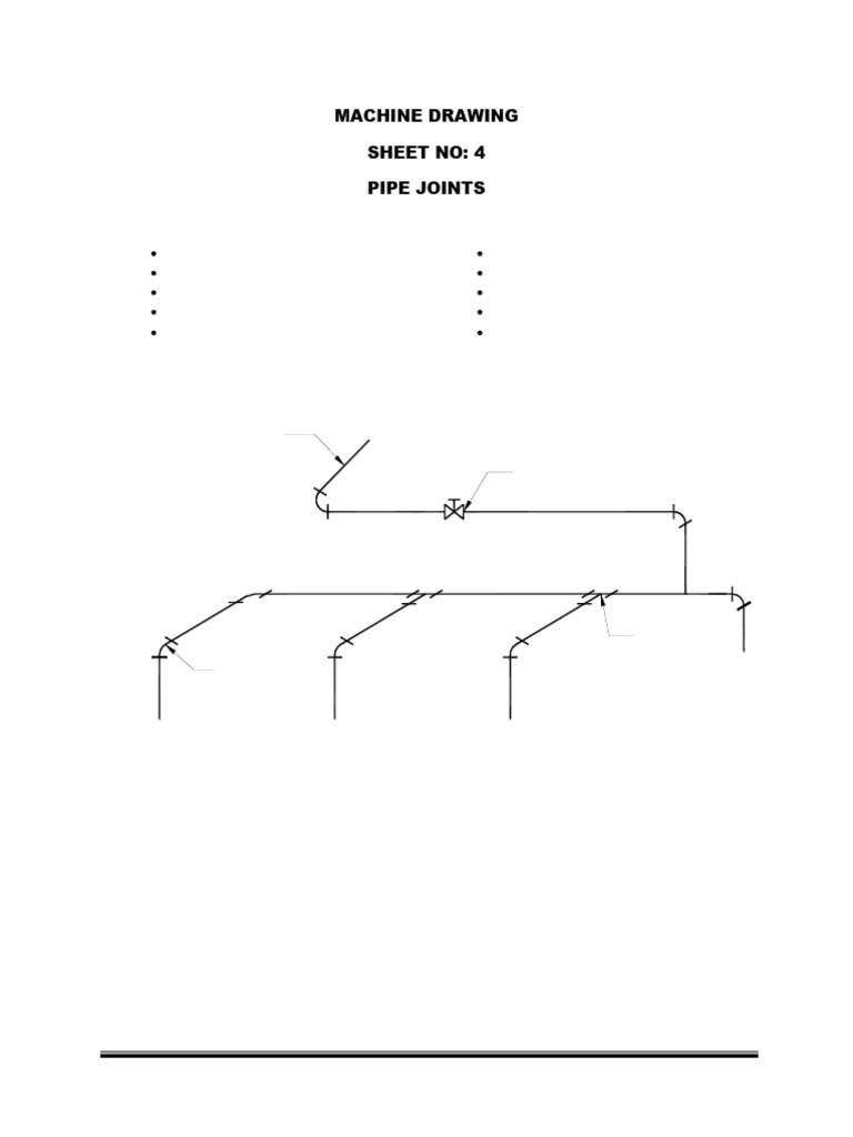 Pipe Joints in Machine Drawing Tutorial | PDF