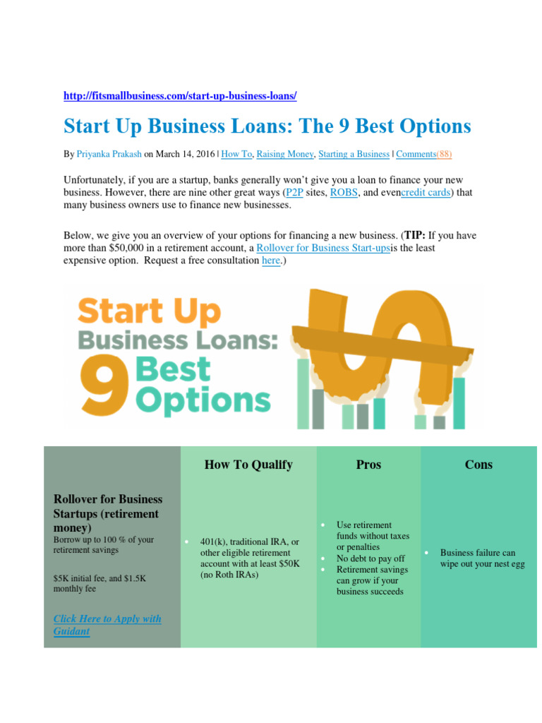 Startup Business Loans | PDF