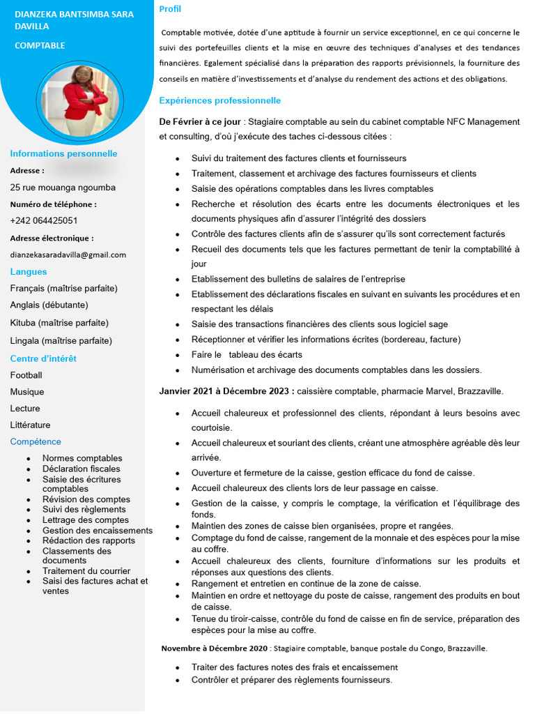 Cv Sara Comptable | PDF