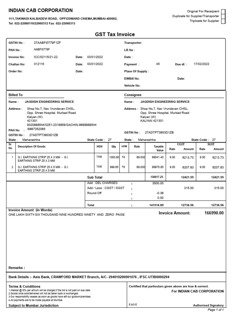 3rd Bill - 25x3 GI Strip | PDF
