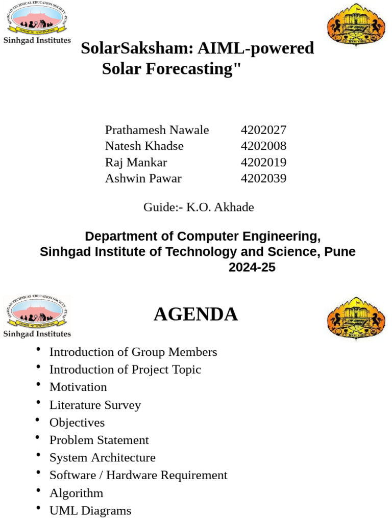 Solarsaksham: Aiml-Powered Solar Forecasting" | PDF | Regression Analysis | Machine Learning