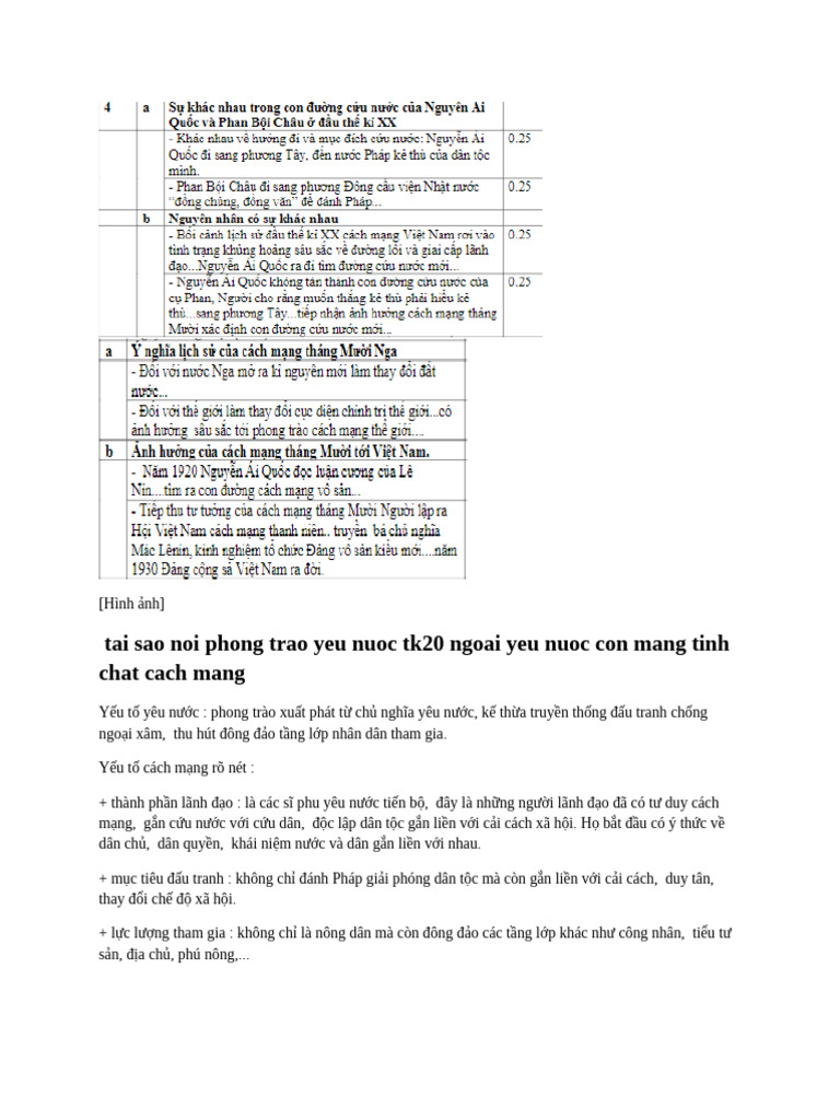 Tai Sao Noi Phong Trao Yeu Nuoc tk20 Ngoai Yeu Nuoc Con Mang Tinh Chat Cach Mang | PDF