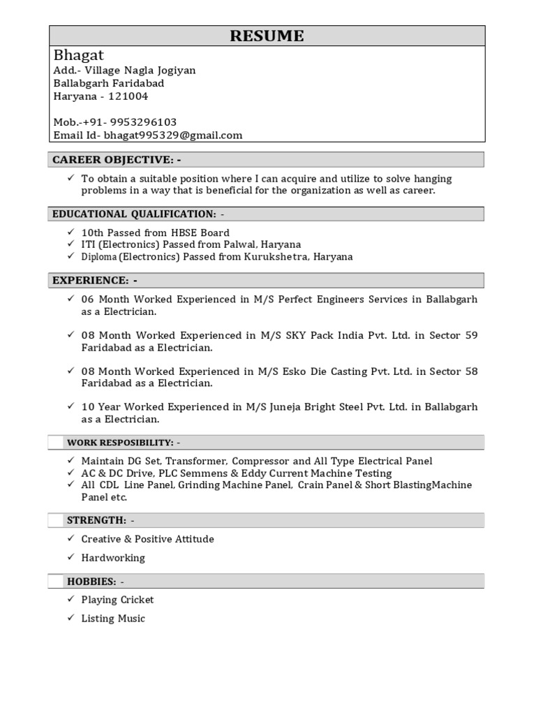 BHAGAT RESUME Update | PDF
