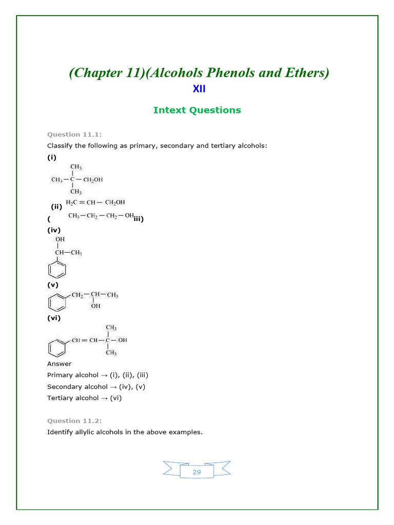 Alcohol Phenol Ether Intext Question | PDF