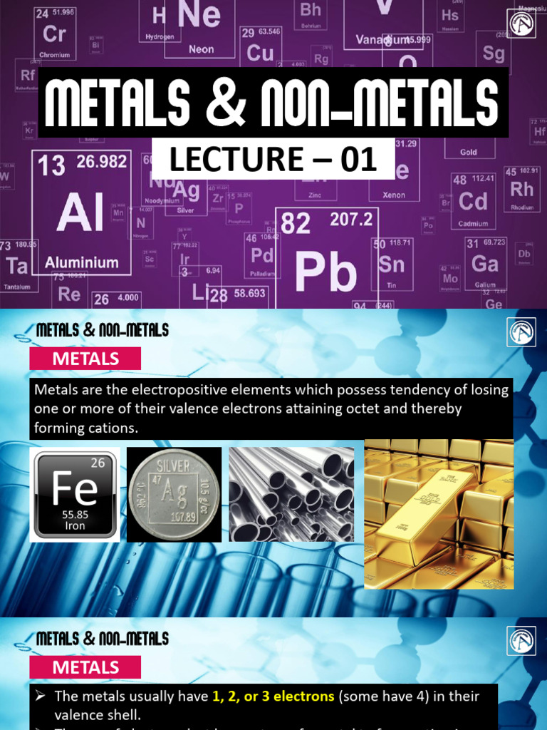 Metals and Non Metals Lect 01 Mission | PDF