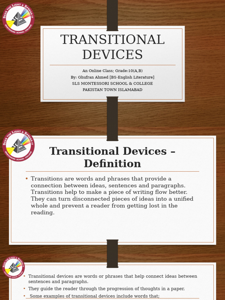 Transitional Devices Grade 10 | PDF