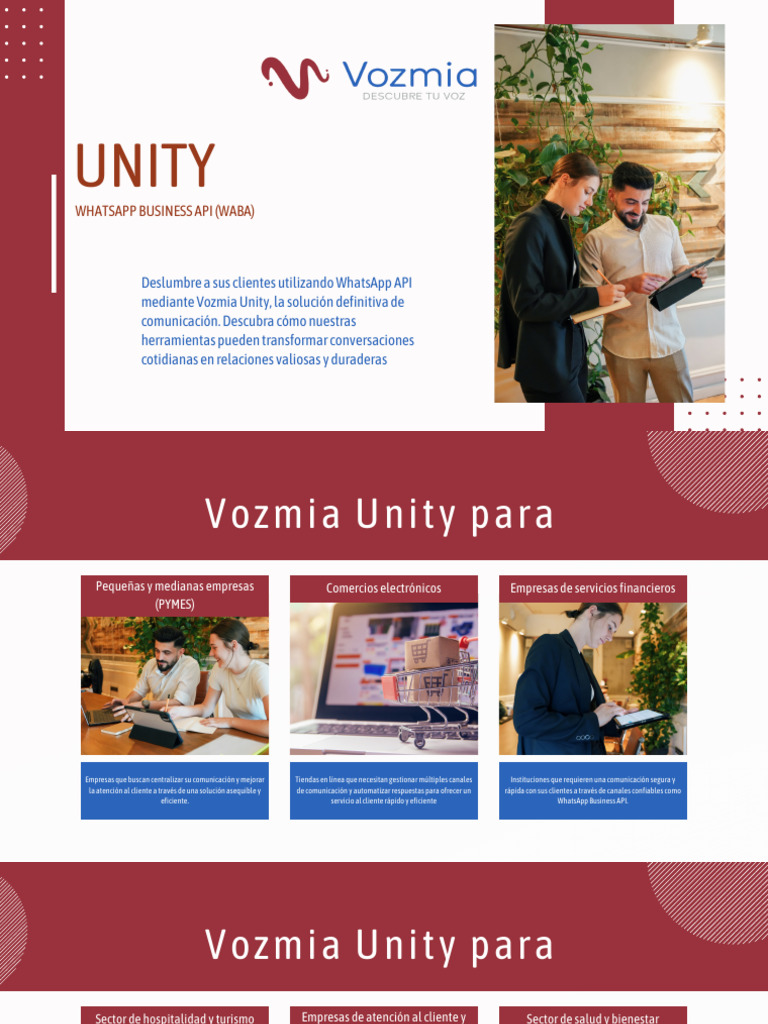 Presentación Vozmia Unity N2c | PDF | Chat en linea | Negocios