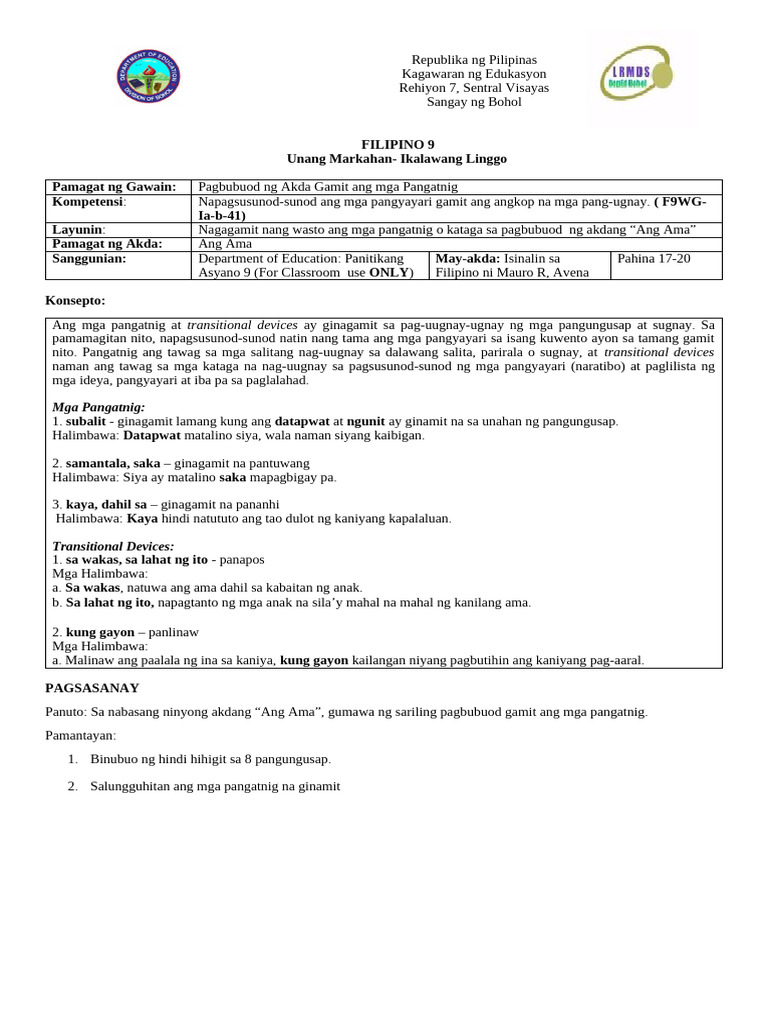 FIL9_Q1_LAS_Wk2_Day3 | PDF