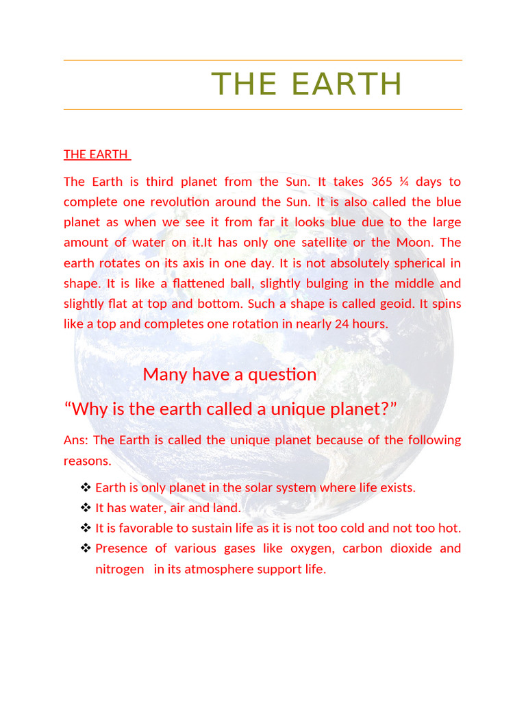 EARTH | PDF