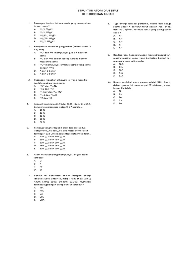 Struktur atom dan SPU | PDF