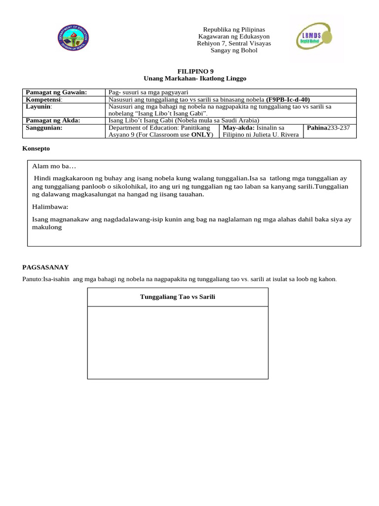 FIL9 Q1 LAS Wk3 Day2 | PDF