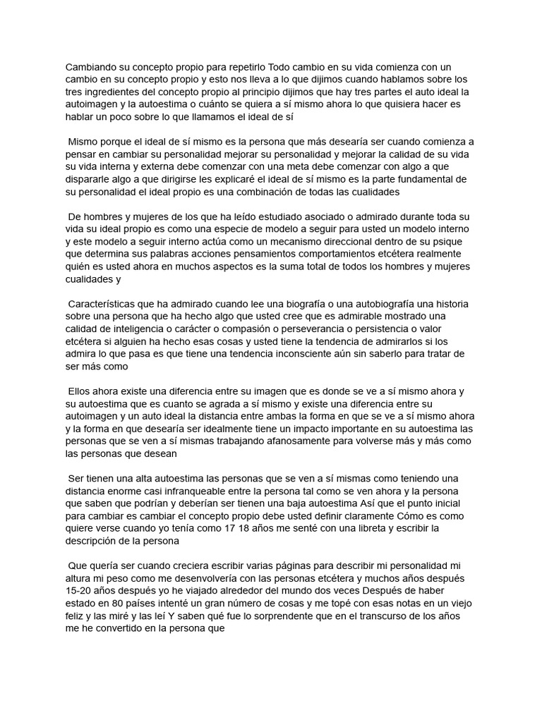 Modulo 10 - Cambiando Su Concepto Propio | PDF