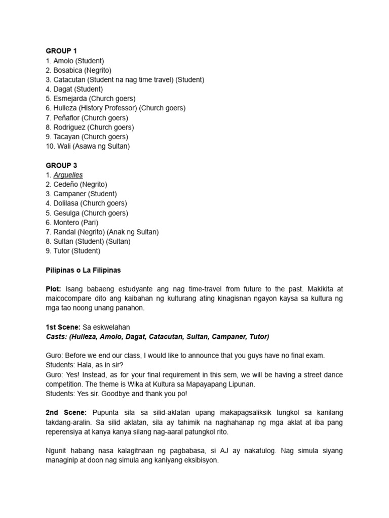 Fil 1 A Script | PDF