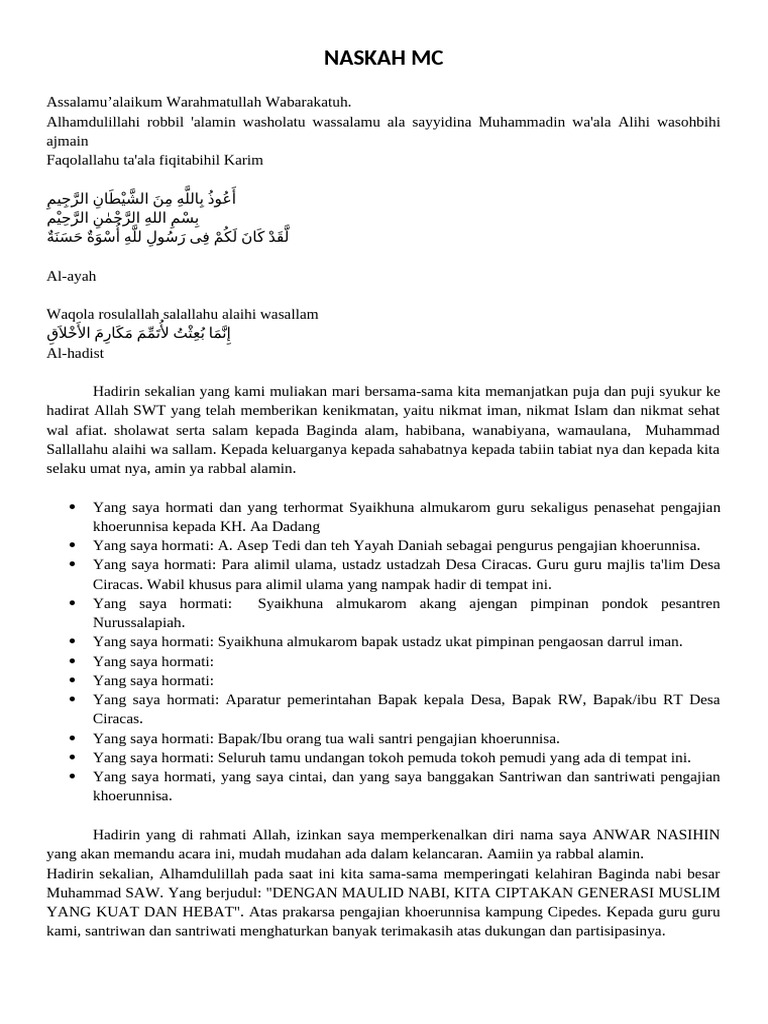 Naskah MC | PDF