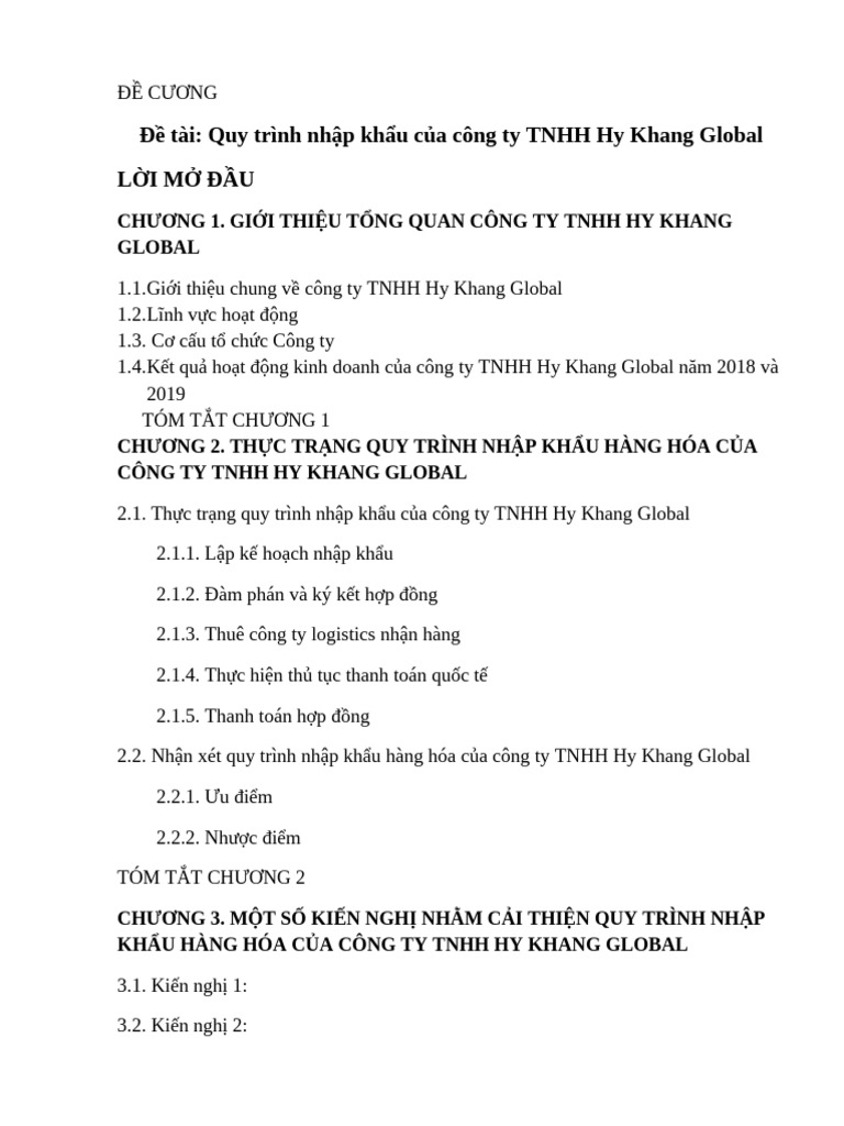 Mau de Cuong Bao Cao Thuc Tap Khoa 2018 | PDF