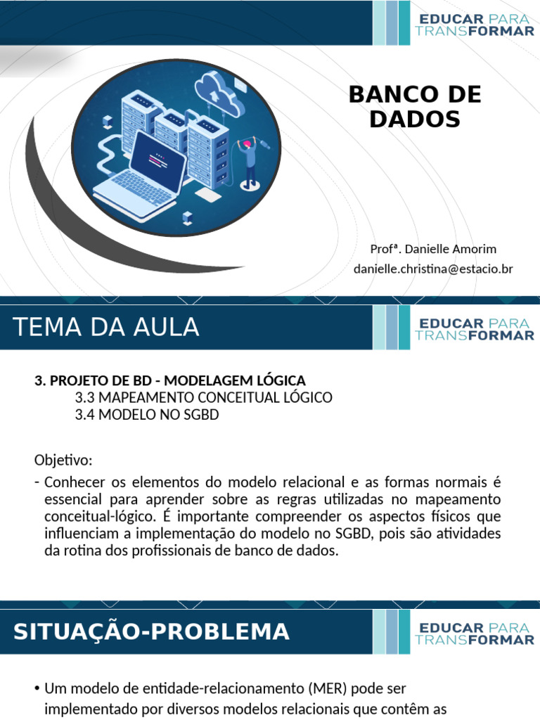 03 - PROJETO DE BD - MODELAGEM L GICA E F SICA - Cont | PDF