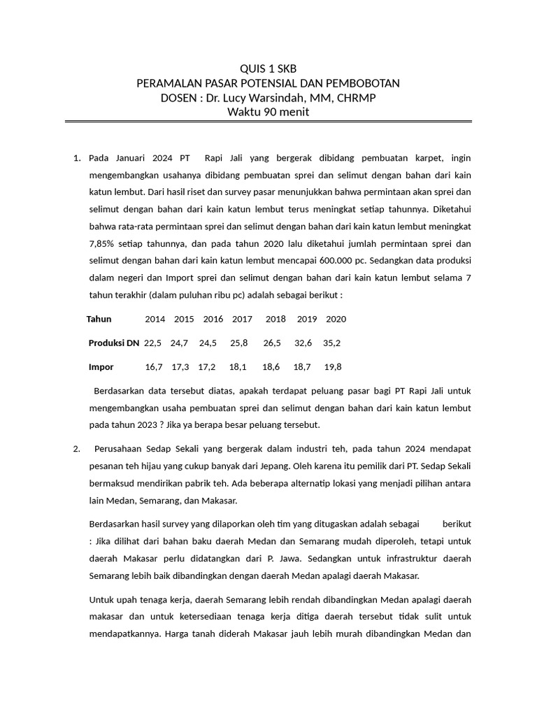Quis 1 SKB GJL 24-25 | PDF