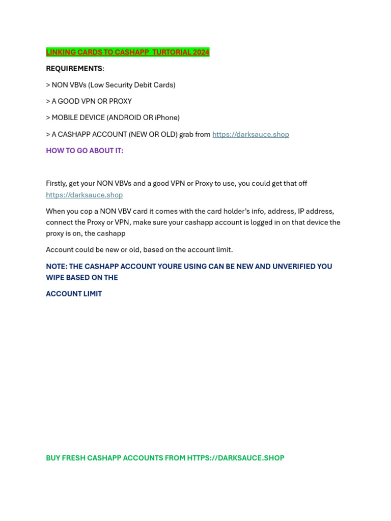 LINKING CARDS TO CASHAPP TURTORIAL 2024 | PDF