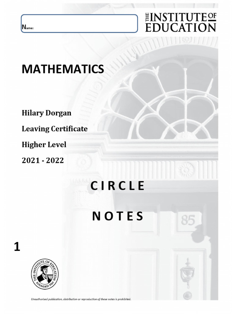 1 Circle Notes | PDF