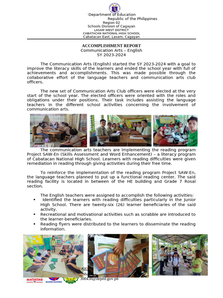 2024 Accomplishment Report, English | PDF