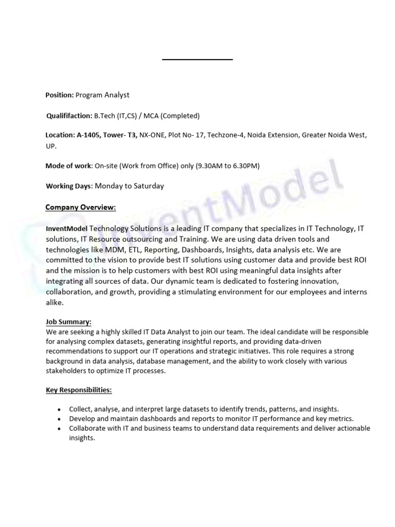 Program Analyst JD | PDF | Data Analysis | Business