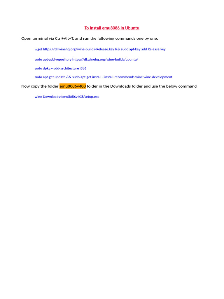 Install Emu8086 | PDF