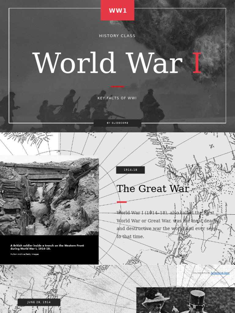 WW1 World War 1 Free Presentation Template by Slidecore 3xt41w | PDF