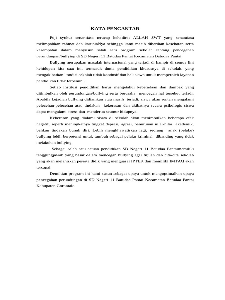 Program Pencegahan Bullying | PDF