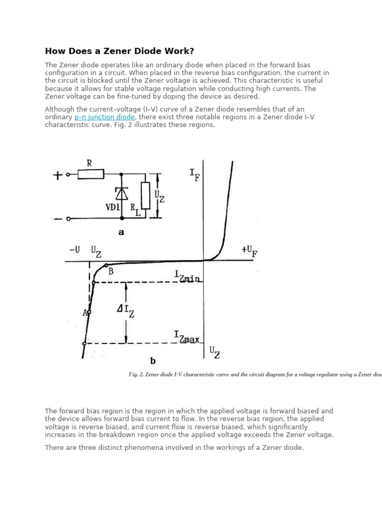 How Does a Zener Diode Work | PDF