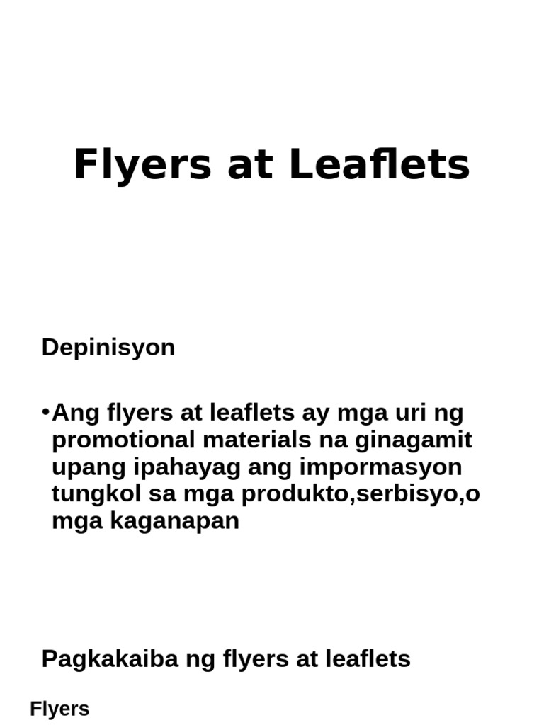 Flyers at Leaflets | PDF