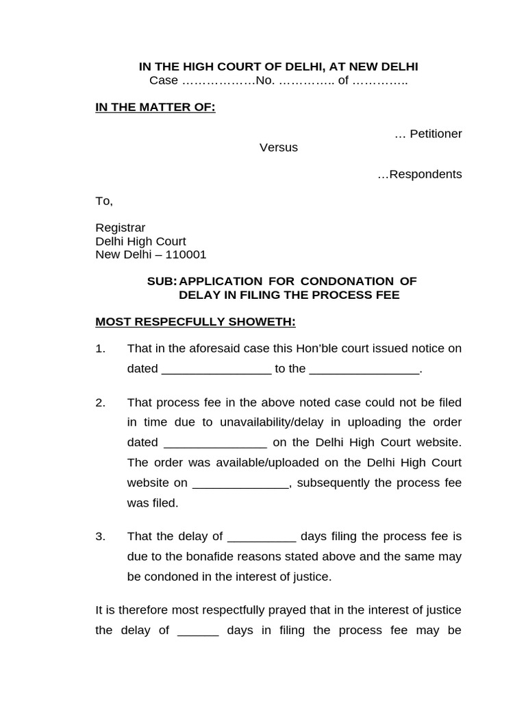 Condonation of Delay PF | PDF