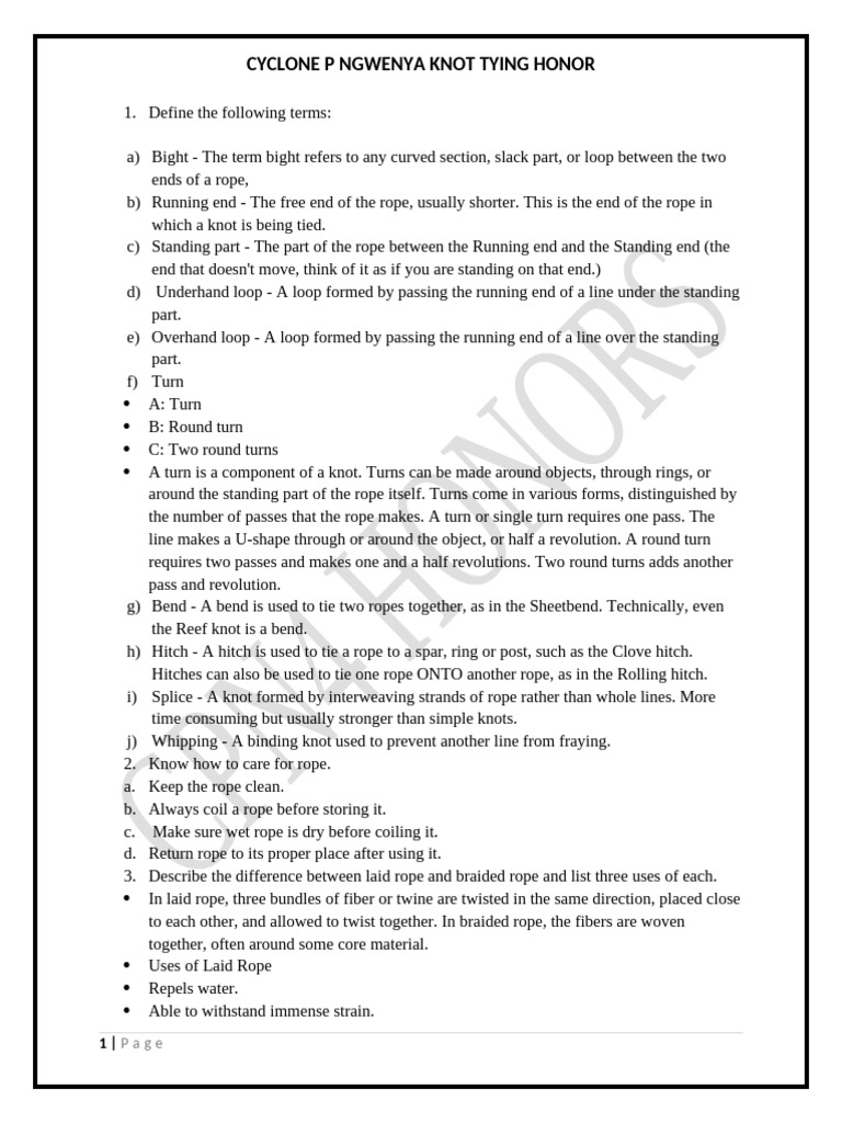 Knot Tying | PDF