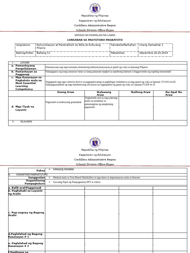 DLL WK9 Fill 11 | PDF | Philippines