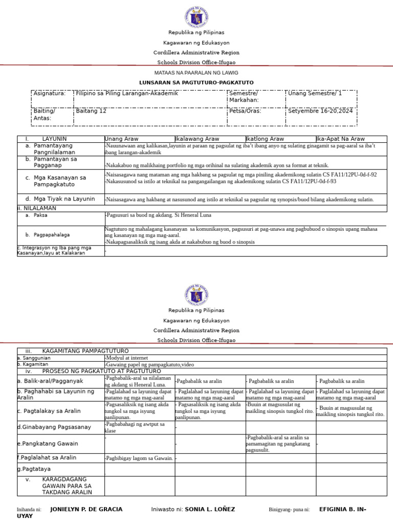 DLL WK9 Fil12 | PDF | Foreign Language Studies | Language Arts & Discipline
