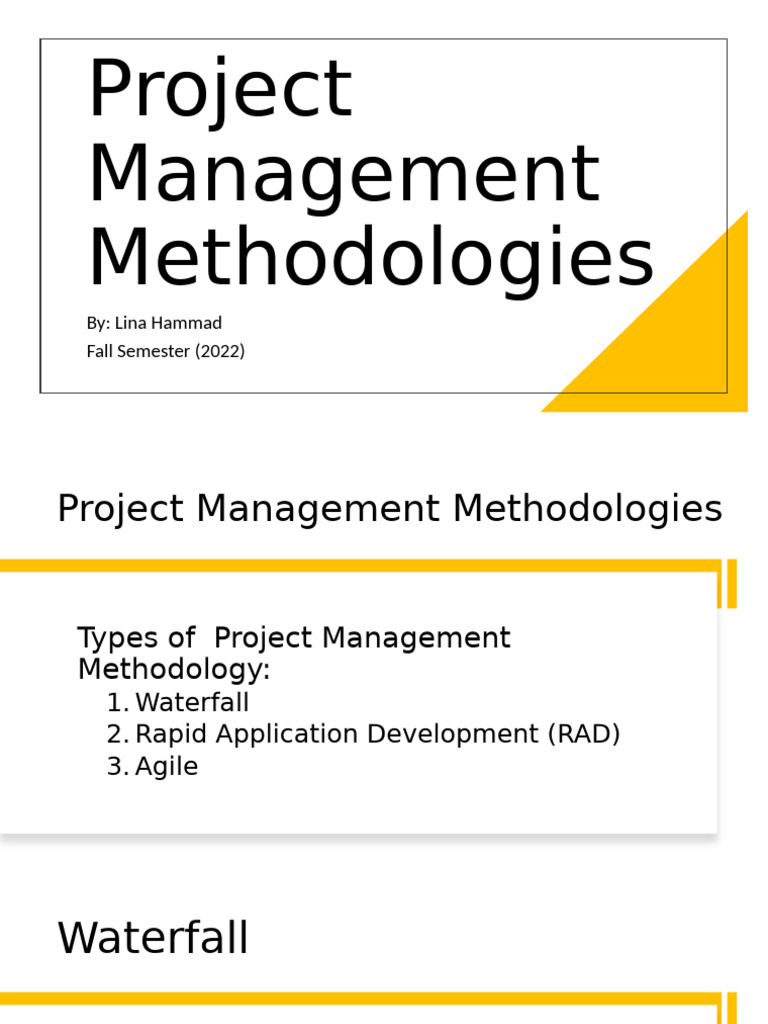 Topic 11 Project Management Methodologies | PDF