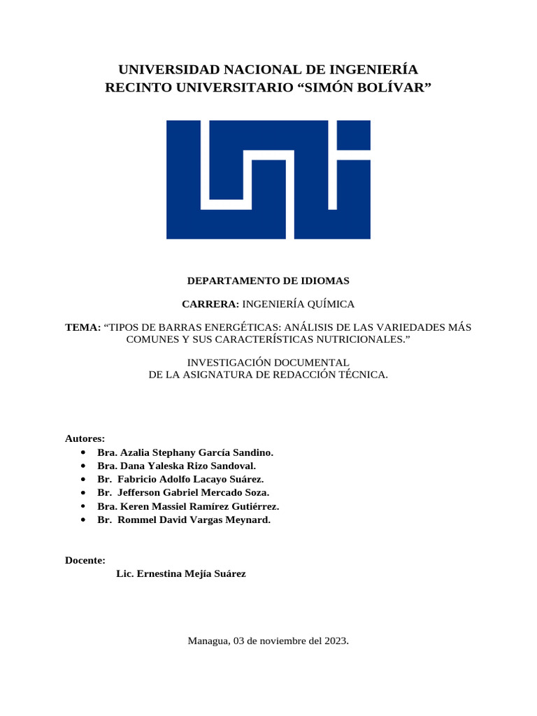 Tipos de Barras Energeticas | PDF