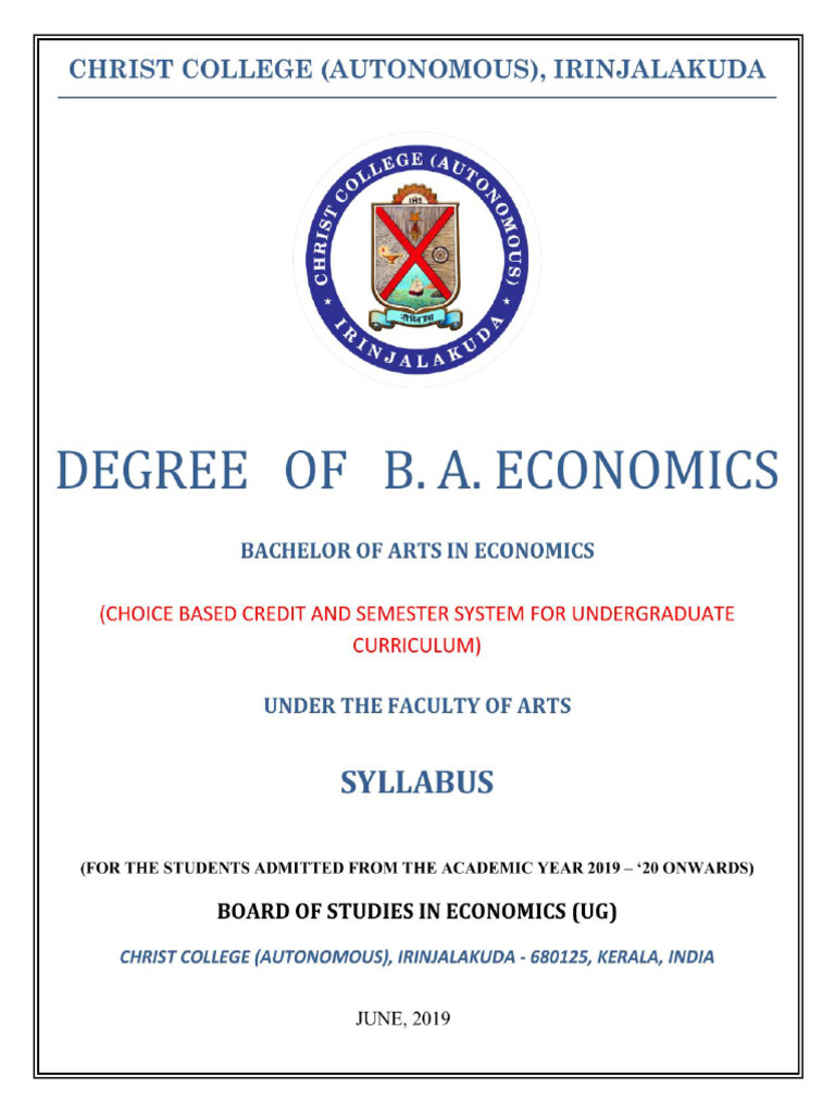 Ba Economics 2019 Onwards | PDF